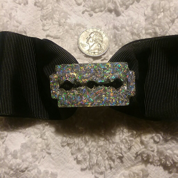 Handmade | Accessories | Kawaii Goth Razor Blade Hair Bow | Poshmark